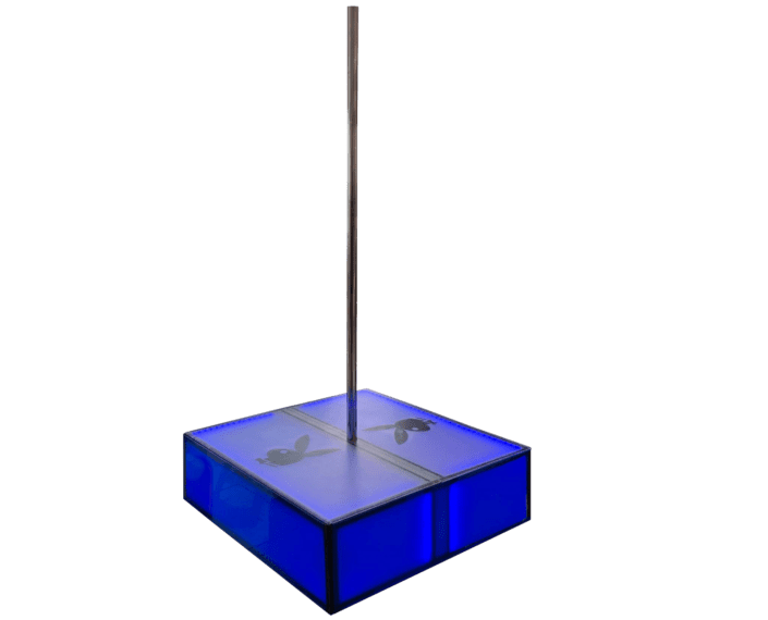 4x4' Acrylic Glow Square Portable Stage & Ceiling Free Dance Pole