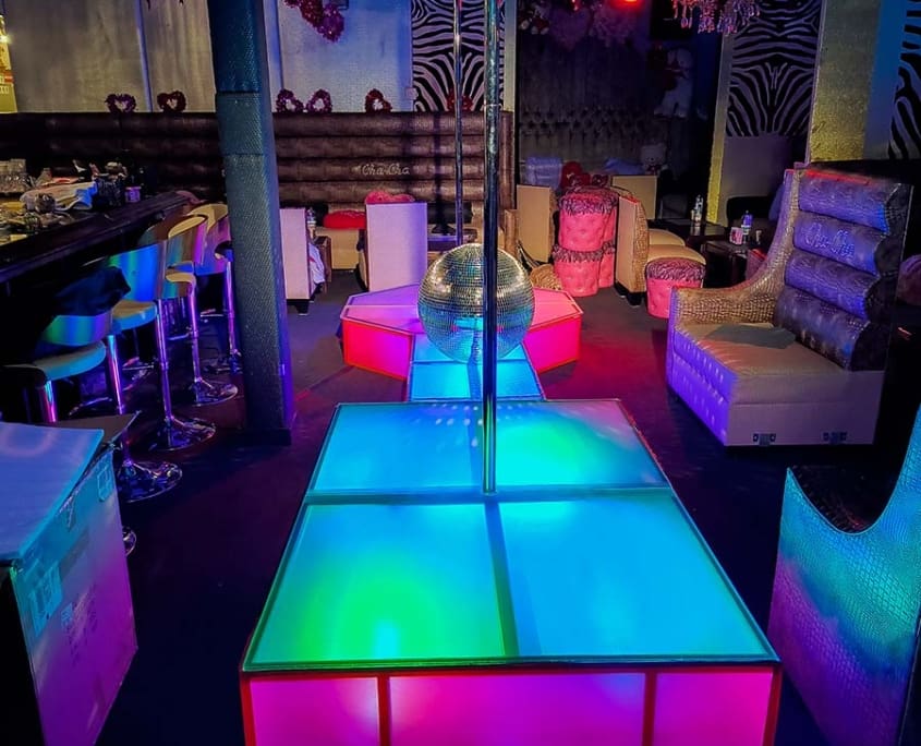 The All Star Stages 14x6' MegaLyth Acyrlic Glow Stage & Poles