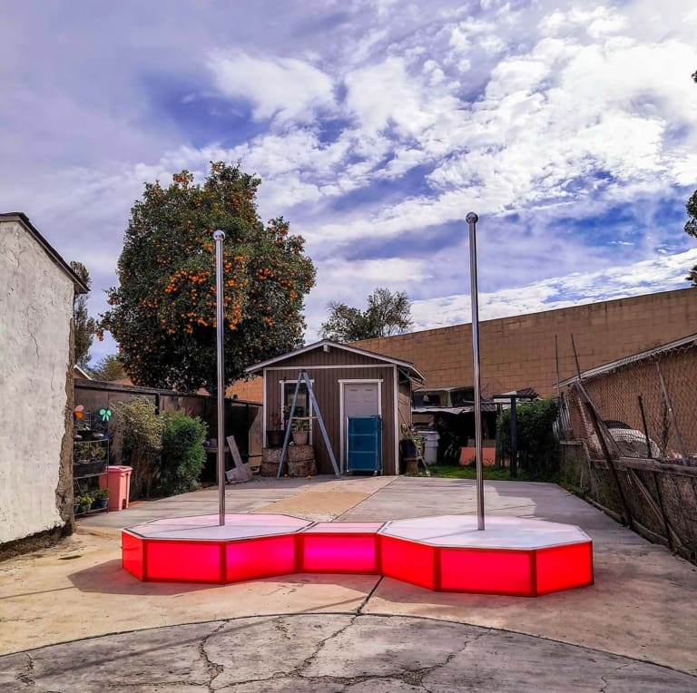 Portable SPINNING Stripper Pole Rentals w/ Octagon Stages