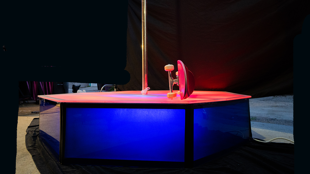 All Star Stages X 45mm BRASS SPINNING Pole & Glow Stage