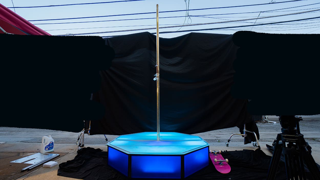 All Star Stages X 45mm BRASS SPINNING Pole & Glow Stage