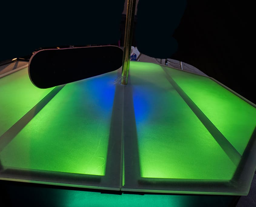 All Star Stages X 45mm BRASS SPINNING Pole & Glow Stage